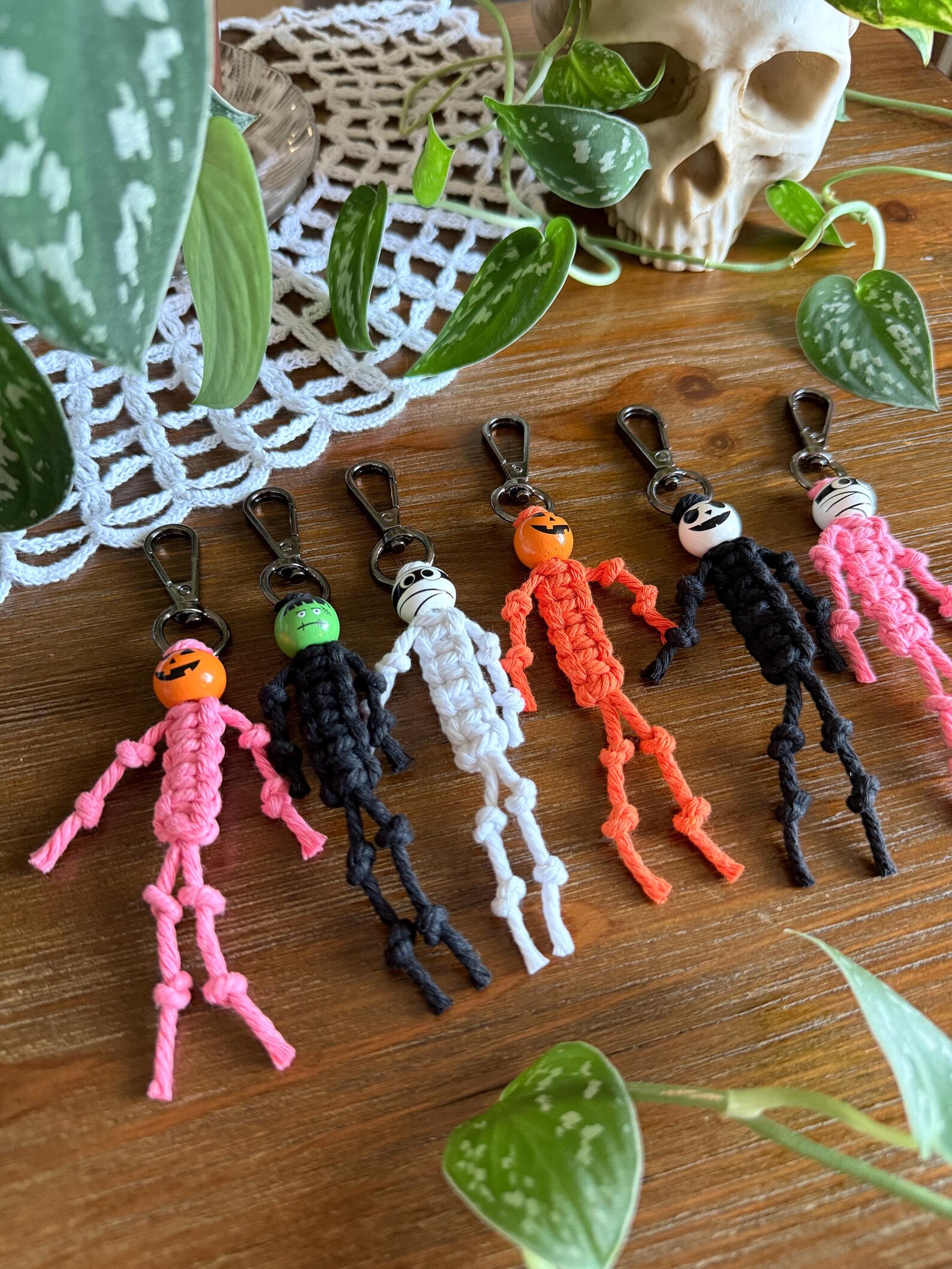 Macrame Halloween Keychain | Halloween Keys Accessory | Macrame Key ...