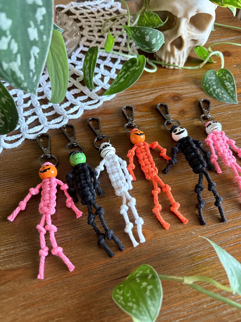 Macrame Halloween Keychain | Halloween Keys Accessory | Macrame Key ...