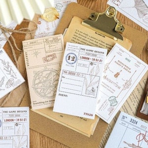 Antique Old Papers Notepads 5 Styles 50 Sheets. Forest Notepad. Concert ...