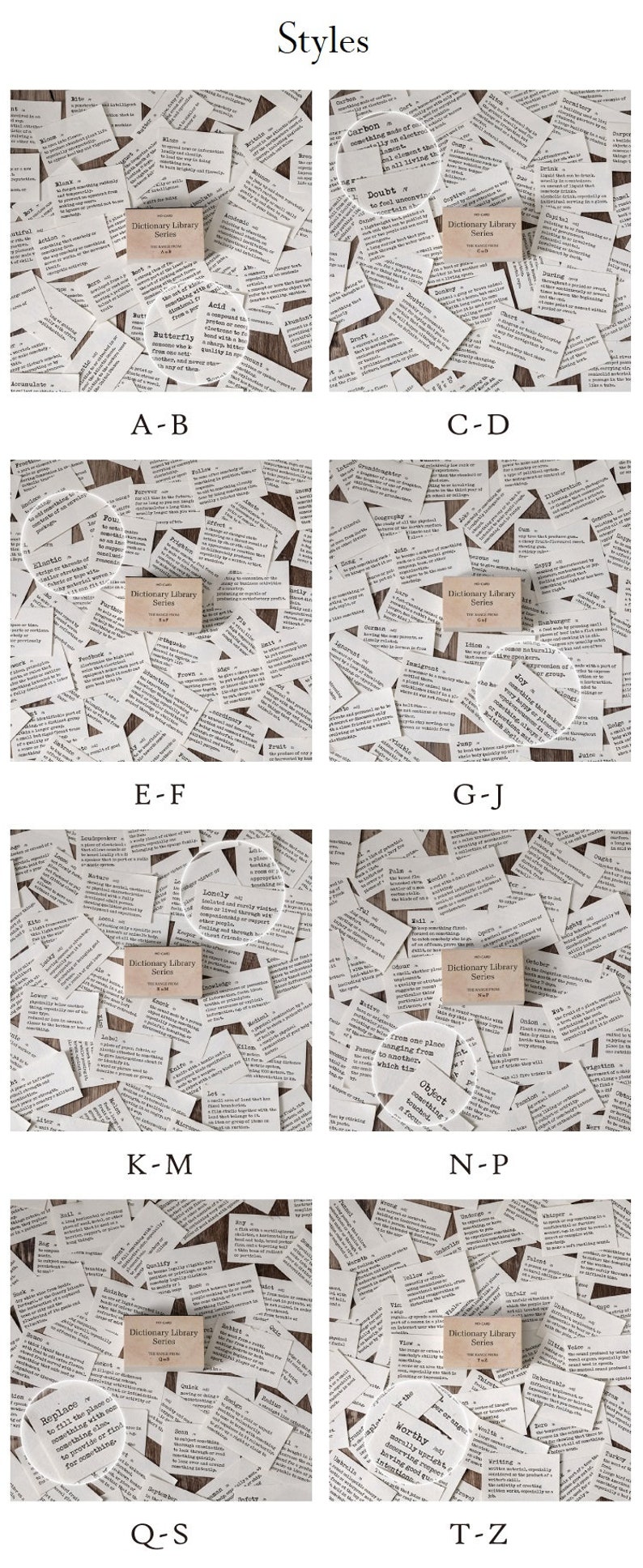 Mini Pocket Dictionary in Typewriter Font A-Z Styles. 100 | Etsy