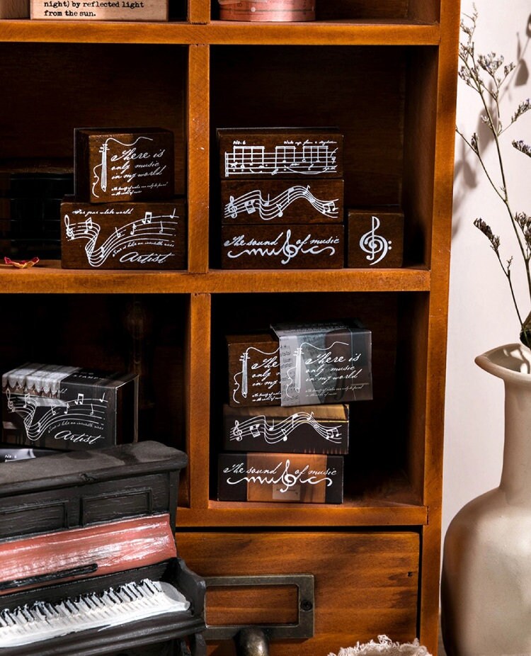 Music Note Wooden Stamps 6 Styles Sheet Music Wooden Stamps. - Etsy