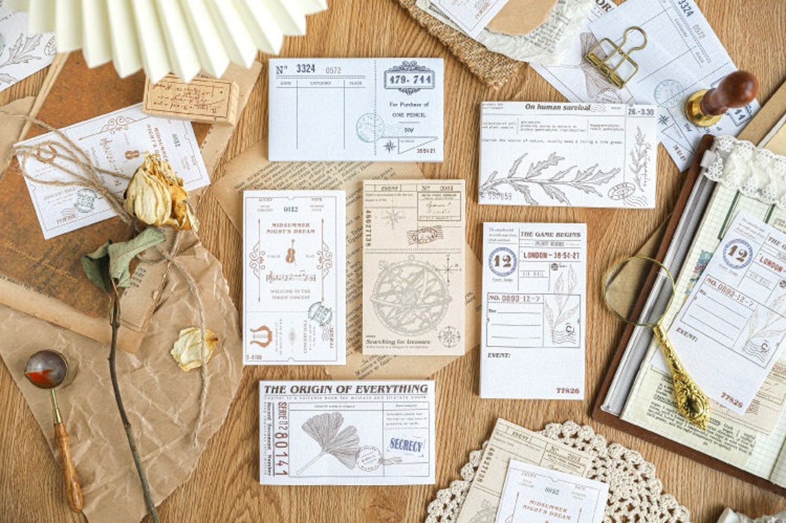 Antique Old Papers Notepads 5 Styles 50 Sheets. Forest Notepad. Concert ...