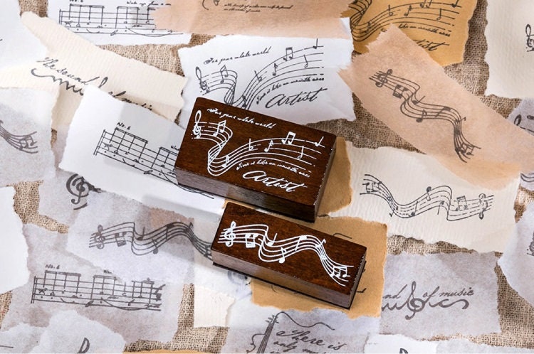 Music Note Wooden Stamps 6 Styles Sheet Music Wooden Stamps. - Etsy