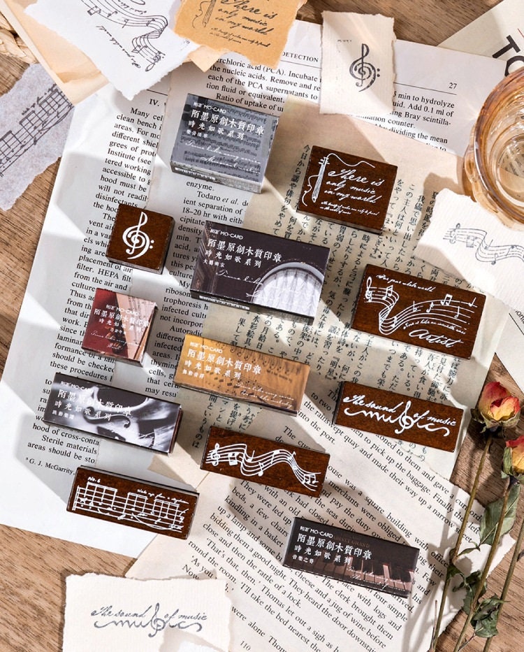 Music Note Wooden Stamps 6 Styles Sheet Music Wooden Stamps. - Etsy