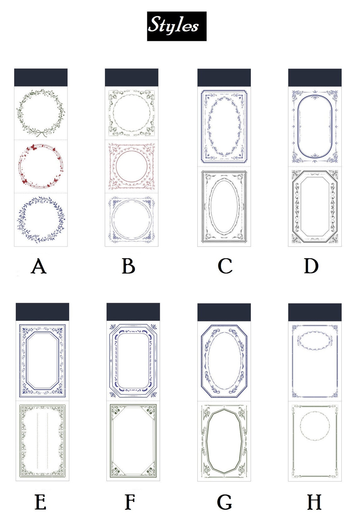 Vintage Frame Memo Pad 8 Styles - Etsy