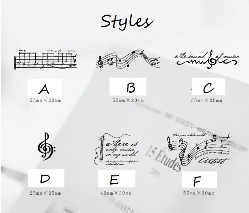 Music Note Wooden Stamps 6 Styles Sheet Music Wooden Stamps. - Etsy