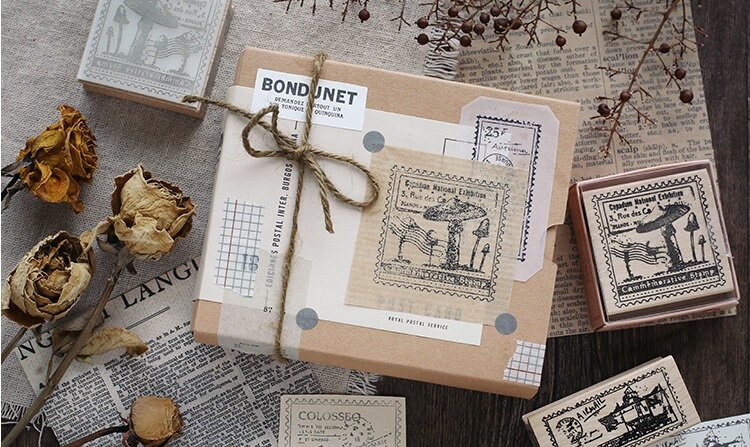 Vintage Postage Rubber Wooden Stamps 6 Styles. Mushroom/ - Etsy Canada