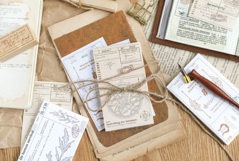 Antique Old Papers Notepads 5 Styles 50 Sheets. Forest Notepad. Concert ...