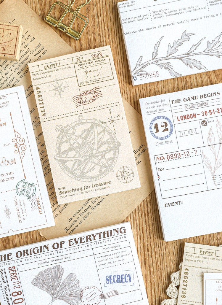 Antique Old Papers Notepads 5 Styles 50 Sheets. Forest Notepad. Concert ...