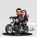 Personalized 3D Wooden Cartooned Motorcycle Couple Figurine Trinket ...