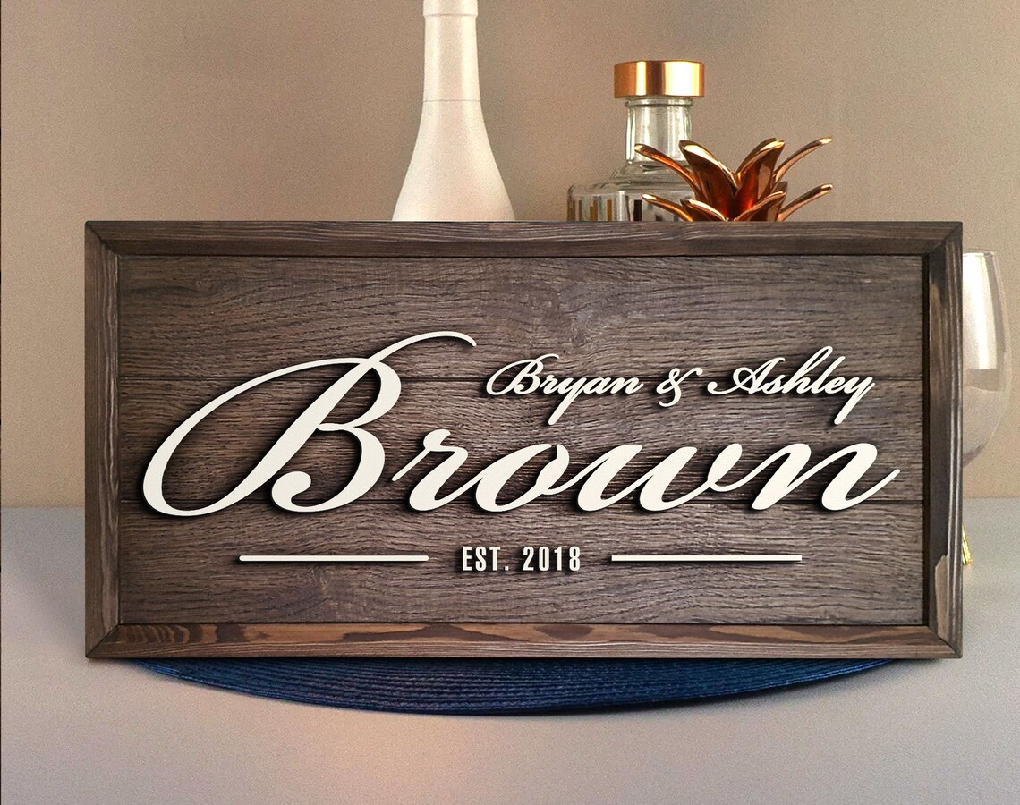 Personalized Oak Tree Name Sign Custom Wood Family Sign Last - Etsy
