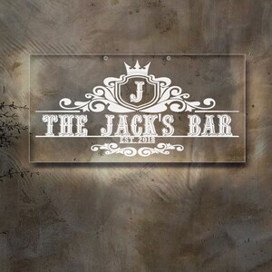 Personalized Clear Acrylic Bar Sign, Custom Bar Sign, Beer Pub, Man ...