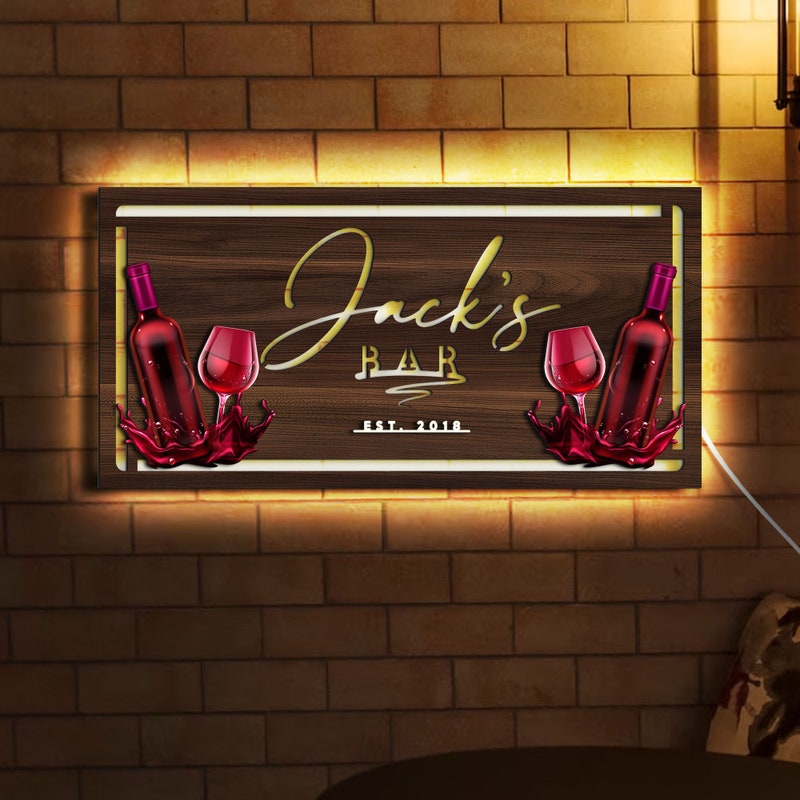 Lighted Bar Sign - Etsy