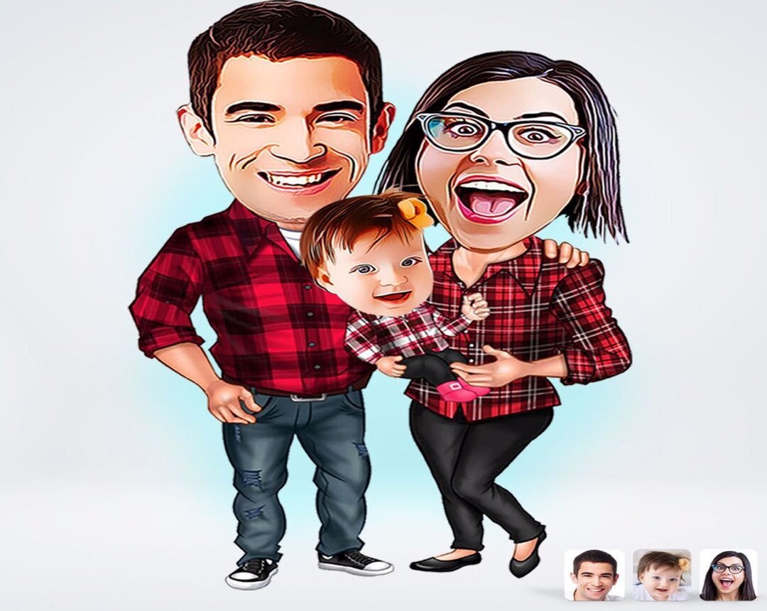 Personalized Family Caricature Drawing / Family Cartoon Drawing ...
