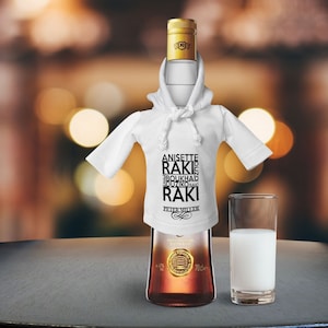 Personalized Alcoholic Drink Bottle T-shirt With Raki Design, Home Bar ...