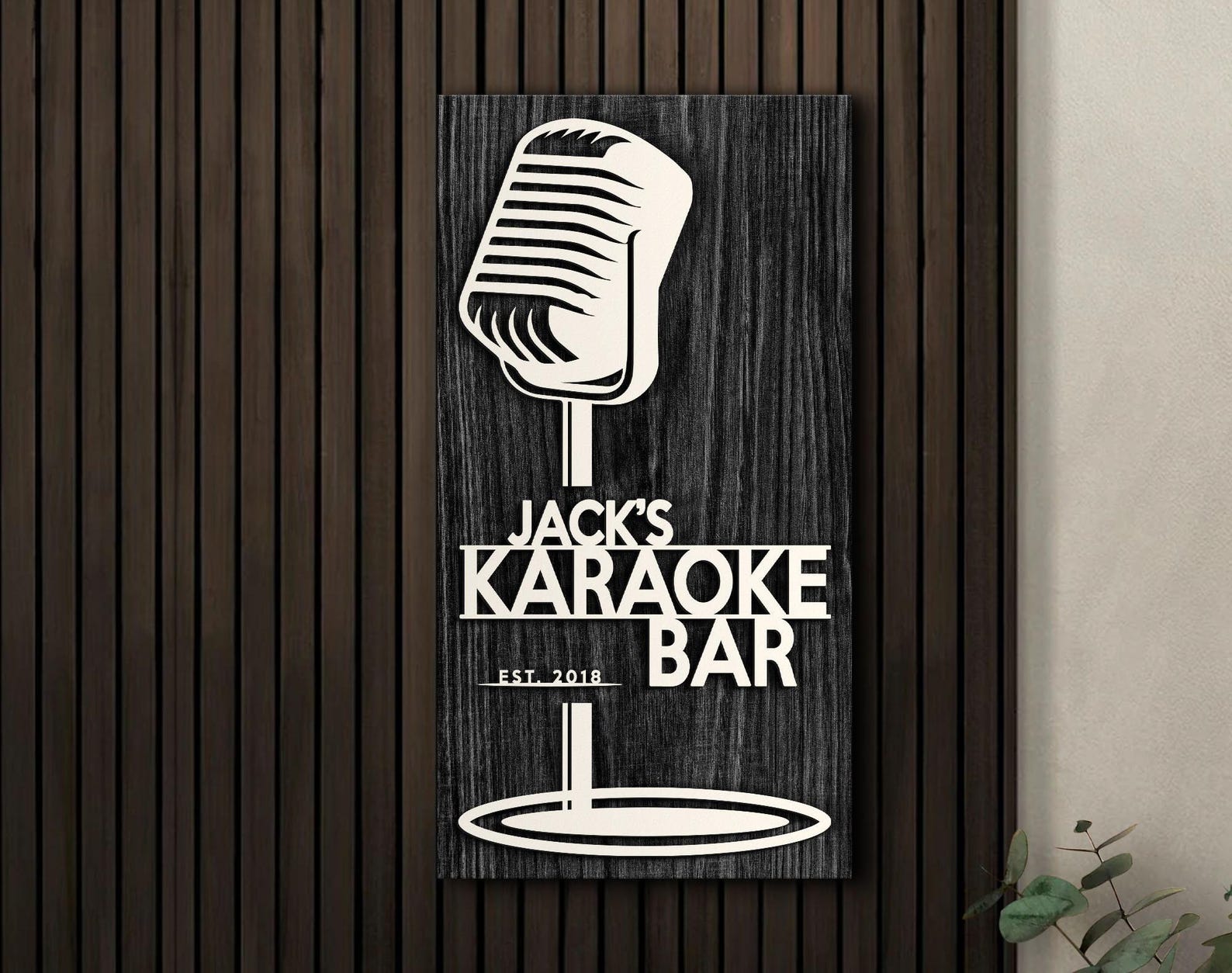 Personalized Wooden Karaoke Bar Sign, Custom Wood Sign, Personalized ...