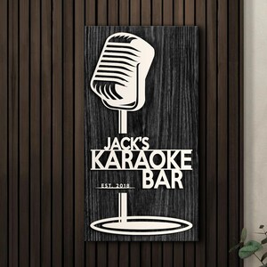 Personalized Wooden Karaoke Bar Sign, Custom Wood Sign, Personalized ...