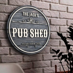 Personalized Bar Sign Round Wooden Sign Custom Wood Sign - Etsy