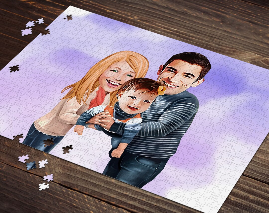 1000 Pieces Customizable Cartoon Family Jigsaw Puzzle, Custom Jigsaw ...
