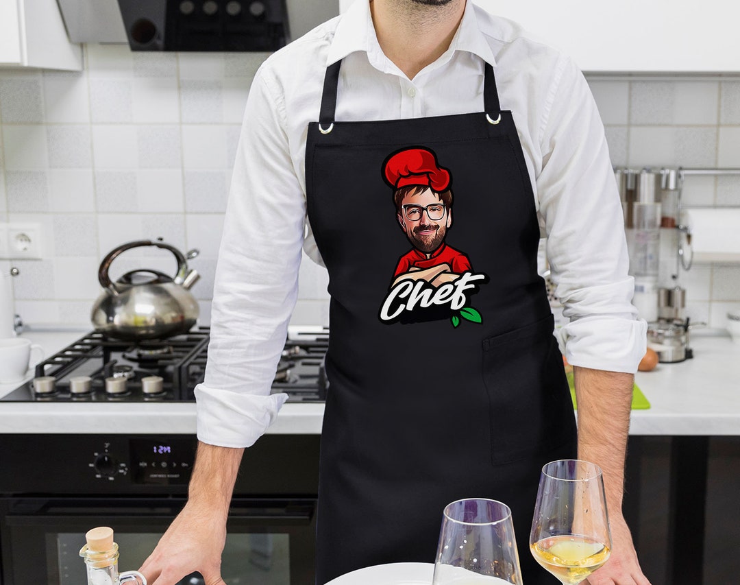 Custom Chef Cartoon Professional Apron, Kitchen Apron, Personalized ...