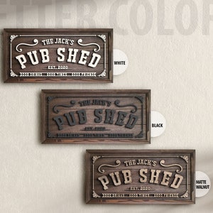 Personalized Handmade Oak Tree Bar Sign Custom Wood Bar Sign - Etsy