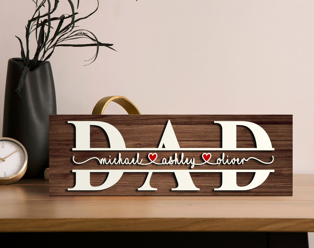 Personalized Embossed Wood Dad Sign, Gift for Dad, Custom Gift for Dad ...