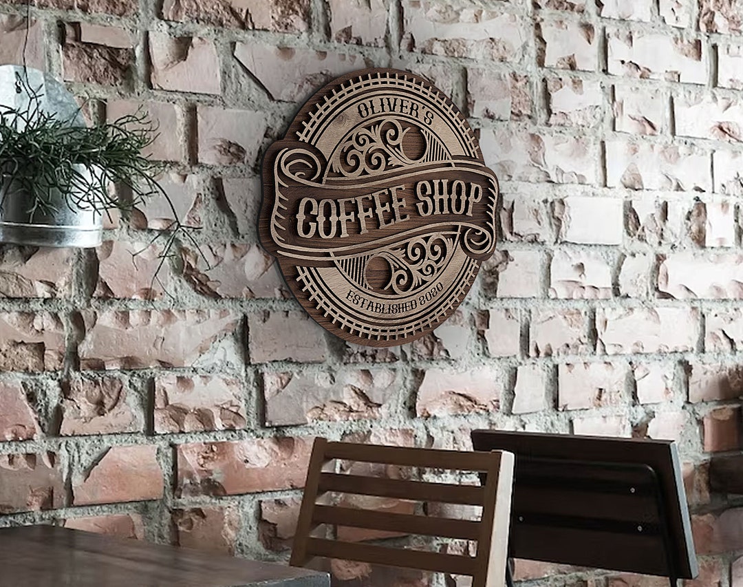 Personalized Coffee Bar, Coffee Shop Sign, Wooden Sign, Custom Wood ...