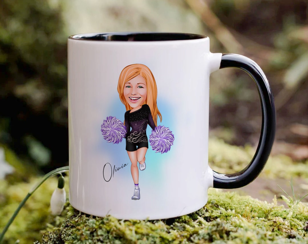 Personalized Coffee Mug With Cheerleader Caricature Portrait Drawing ...