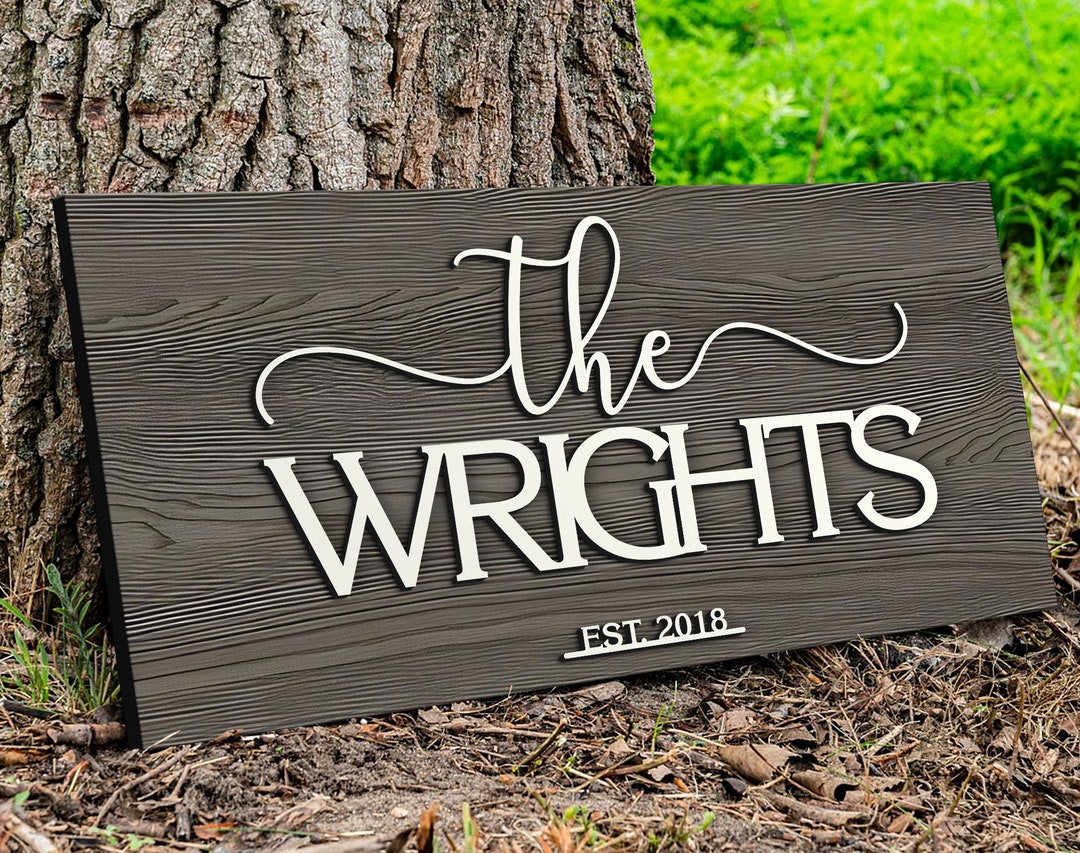 Custom Wood Sign, Personalized Family Name Sign, Wooden Last Name Sign ...