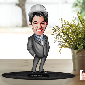 Personalized 3D Wooden Cartooned Engineer Figurine Trinket, Custom ...