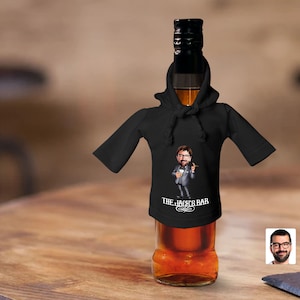 Personalized Cartooned Alcoholic Drink Bottle T-shirt, Home Bar Decor ...