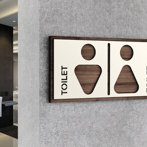 Restroom Door Sign, Men Women WC, Toilet Entrance, Restaurant Sign ...