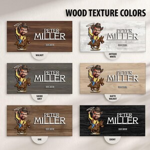 Personalized 3D Wooden Named Cartooned Cowboy Sign, Custom Cartoon ...