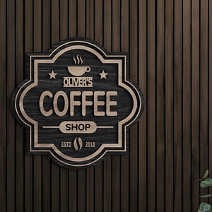 Personalized Coffee Bar, Coffee Shop Sign, Wooden Sign, Custom Wood ...