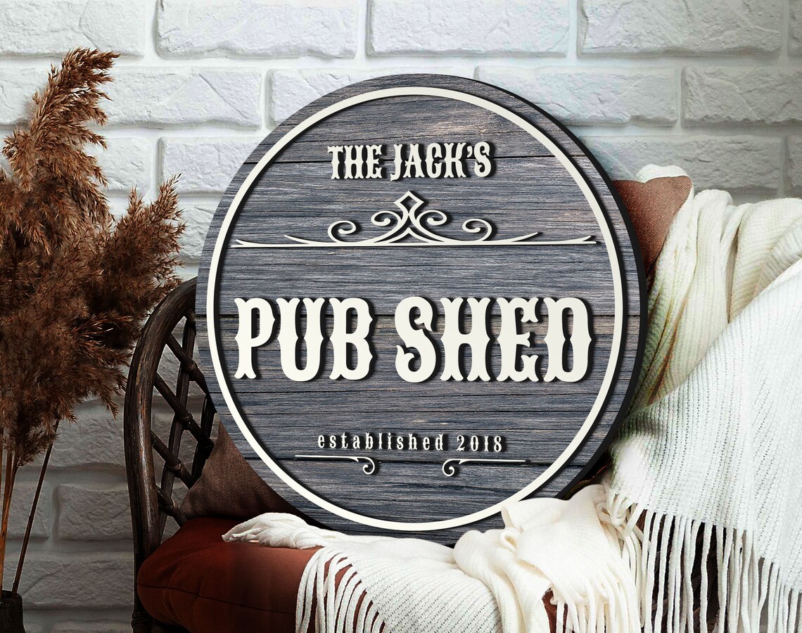 Personalized Bar Sign Round Wooden Sign Custom Wood Sign - Etsy