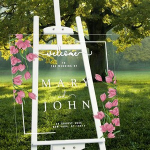 Personalised Clear Acrylic Welcome Wedding Sign, Modern Welcome Sign ...