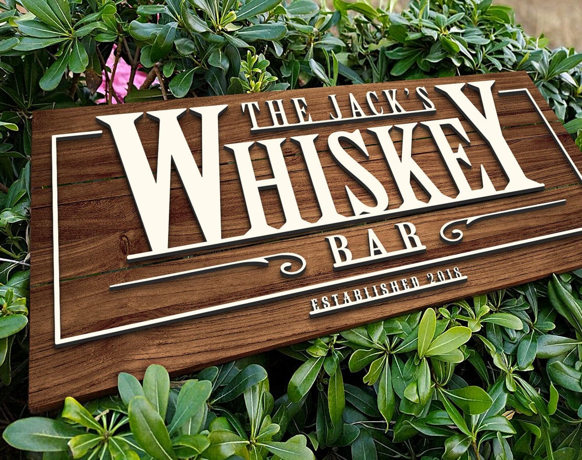 Personalized Bar Sign Wooden Sign Gift Custom Wood Sign Personalized ...