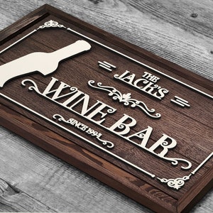 Personalized Handmade Oak Tree Bar Sign Custom Wood Bar Sign - Etsy