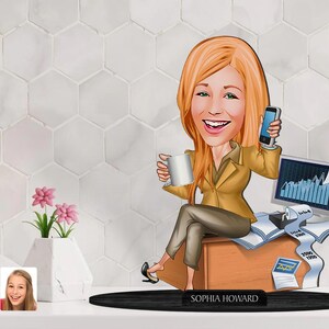 Personalized 3D Wooden Cartooned Accountant Figurine Trinket, Custom ...