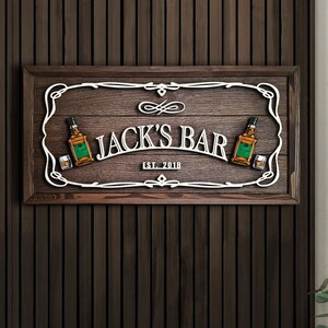 Personalized Handmade Oak Tree Bar Sign Custom Wood Bar Sign - Etsy