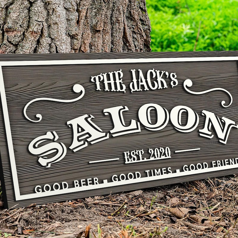 Wood Saloon Sign - Etsy