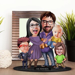 Personalized 3D Wooden Cartooned Family Figurine Trinket, Custom ...