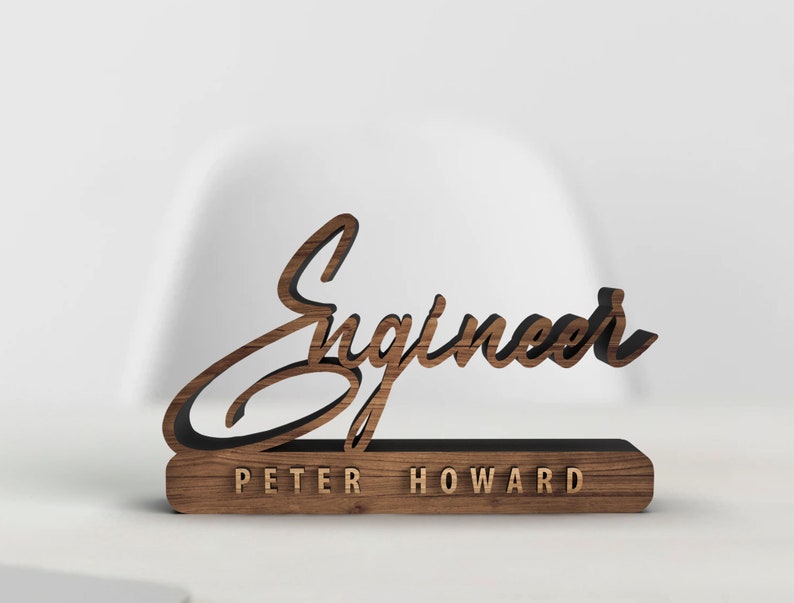Personalized Handcrafted 3D Wooden Desk Name Plate Custom 3D - Etsy