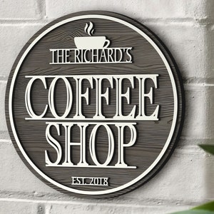 Personalized Wood Coffee Bar Sign Custom Coffee Shop Sign - Etsy