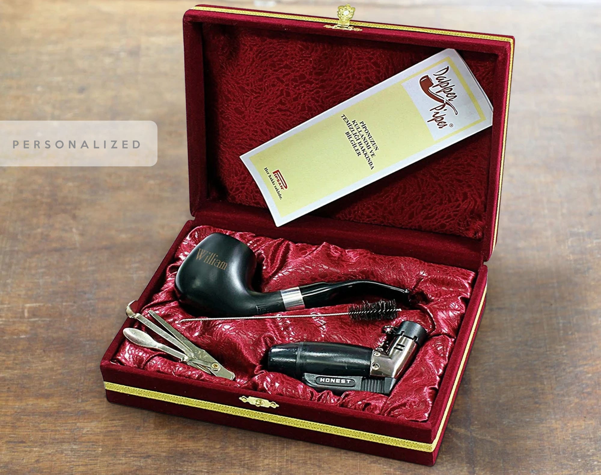 Personalized Special Pipe Set - Pipe Cleaning Set and Special Lighter ...