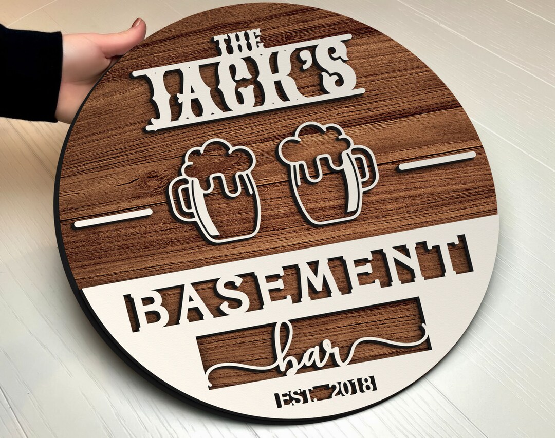 Personalized Bar Sign Round Wooden Sign Custom Wood Sign - Etsy