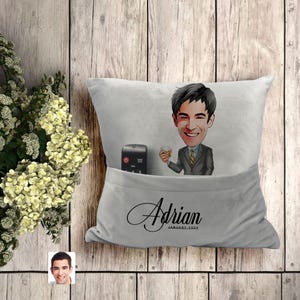 Personalized Boss Cartoon Pillow With Pockets, Custom Fluffy Pillow ...