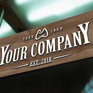 Personalized Wooden Logo Sign, Wooden Sign, Custom Wood Company Sign ...