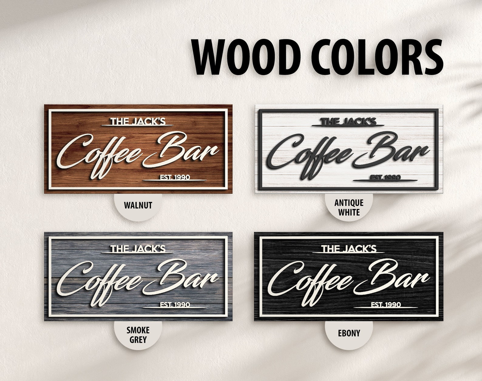 Personalized Coffee Bar Sign Wooden Sign Gift Custom Wood - Etsy