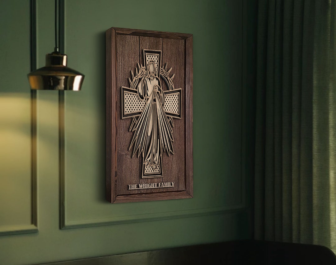 Personalized Handmade Embossed Oak Tree Wood Painting With Jesus Figure ...